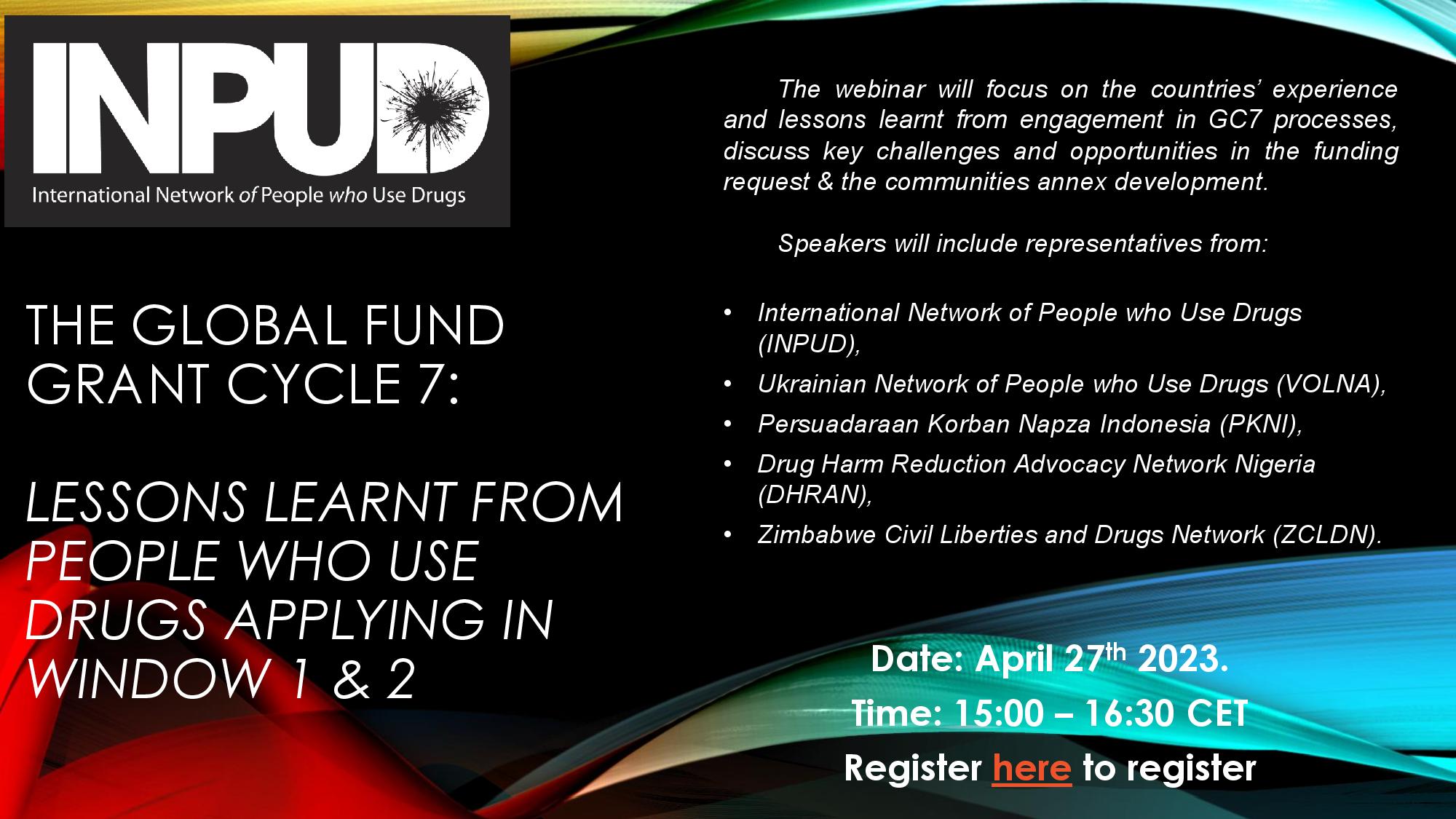 INPUD Webinar - Grant Cycle 7 Lessons Learnt - INPUD